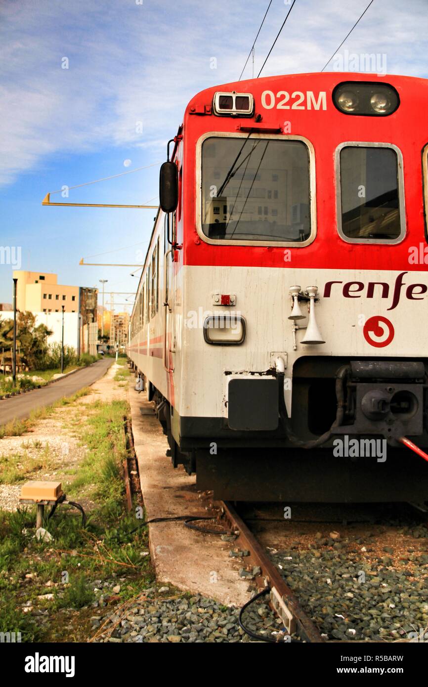 Alicante, Spain-November 27, 2018: Trains waiting for departure on ...
