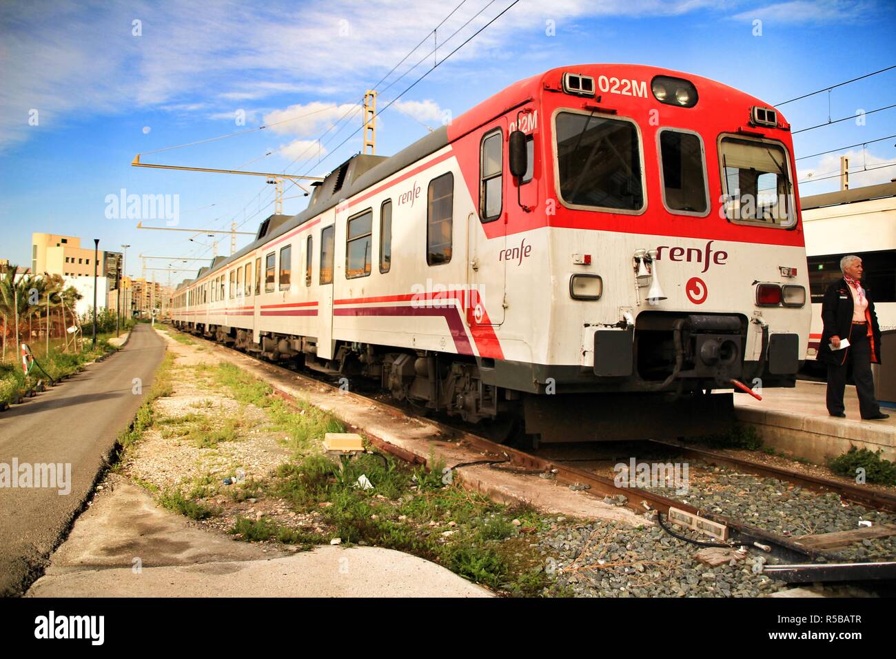 Alicante, Spain-November 27, 2018: Trains waiting for departure on ...