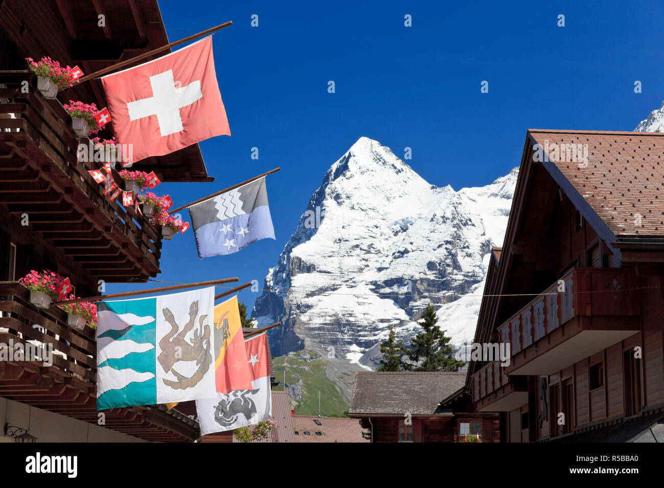 Switzerland, Bernese Oberland, Murren Town Stock Photo - Alamy