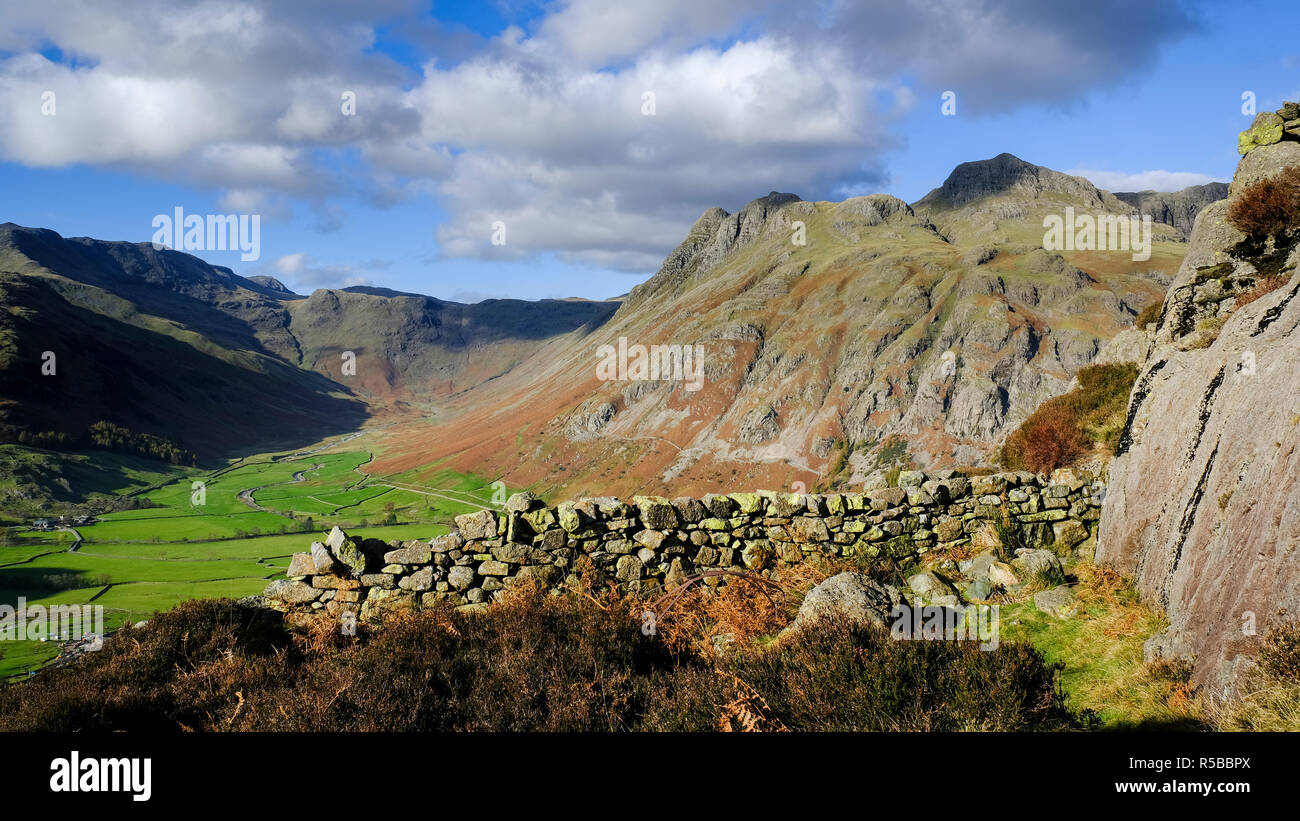 Langdale Pikes from Side Pike, Lake District National Park, Cumbria ...