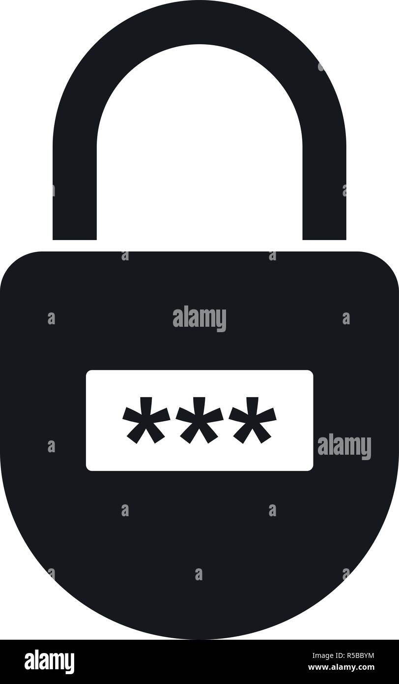 Pin code padlock icon. Simple illustration of pin code padlock vector ...