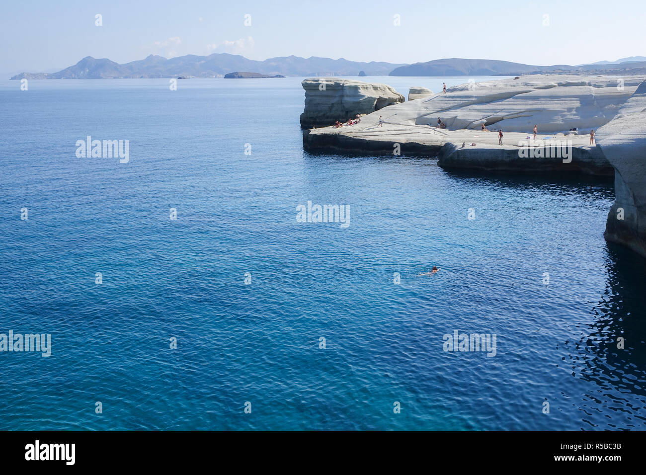 The white rocks of Sarakiniko beach Stock Photo - Alamy
