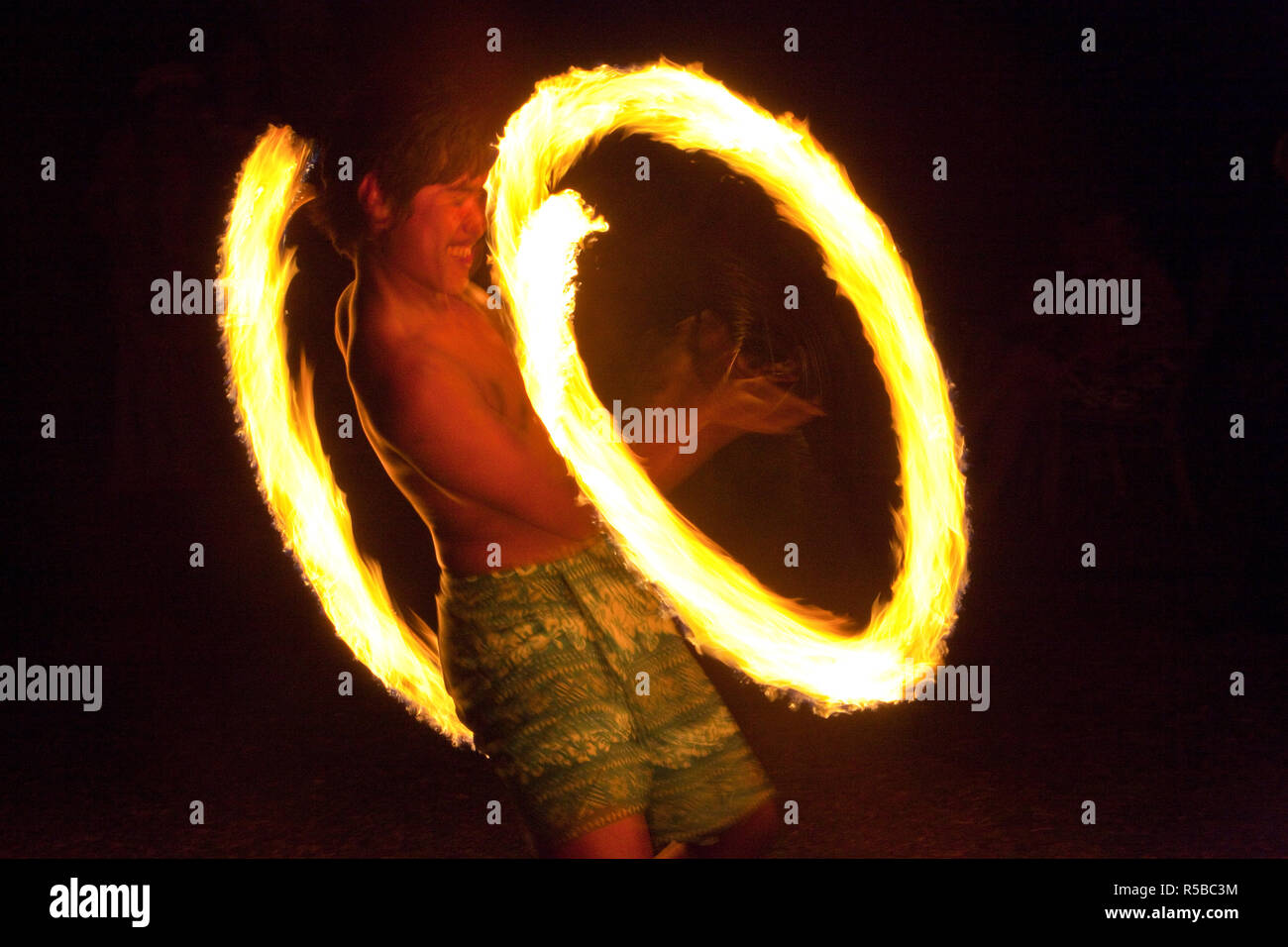 Fire dancer, Rarotonga, Cook Islands, South Pacific Stock Photo - Alamy