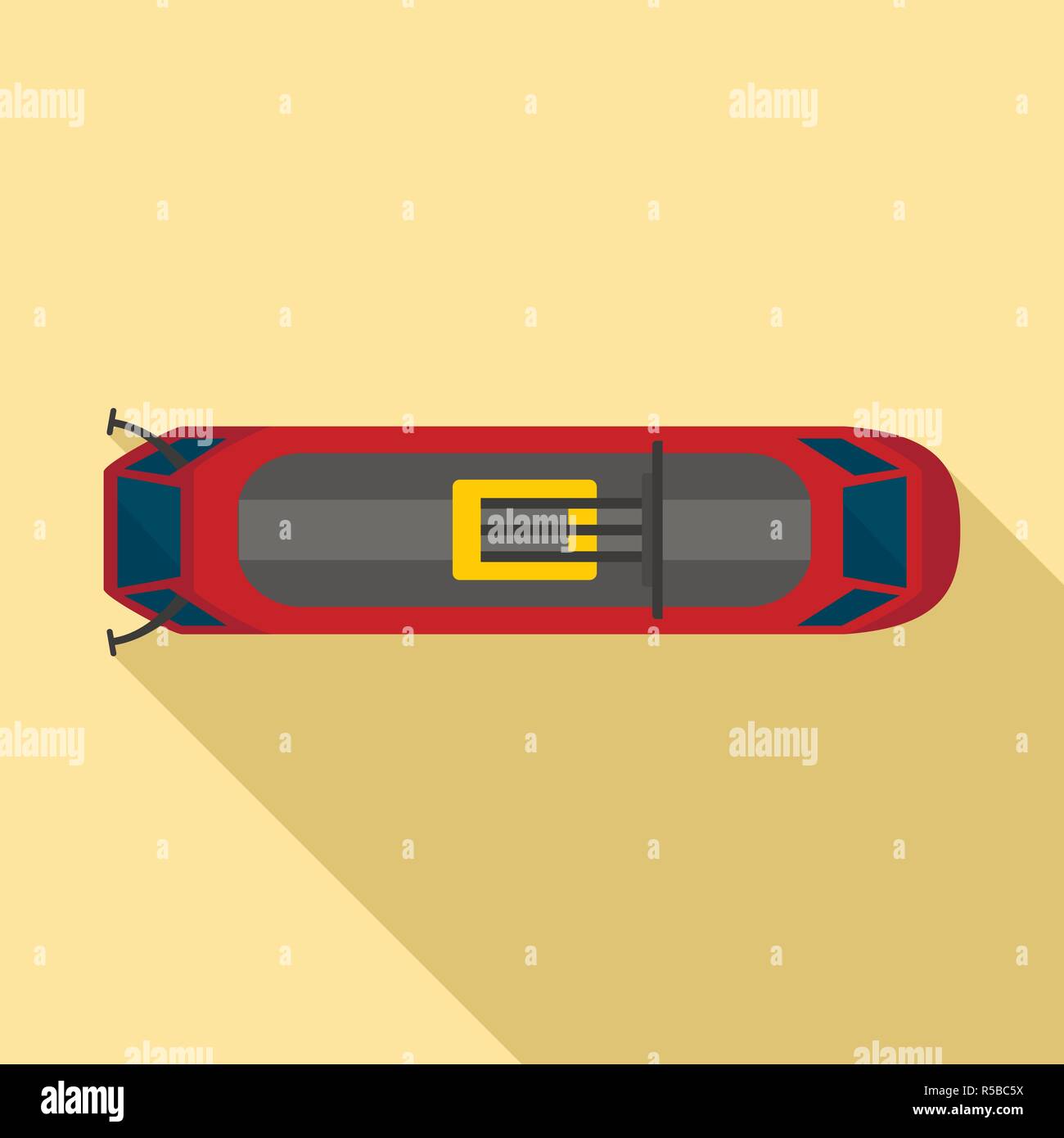 Top view tram icon. Flat illustration of top view tram vector icon for ...