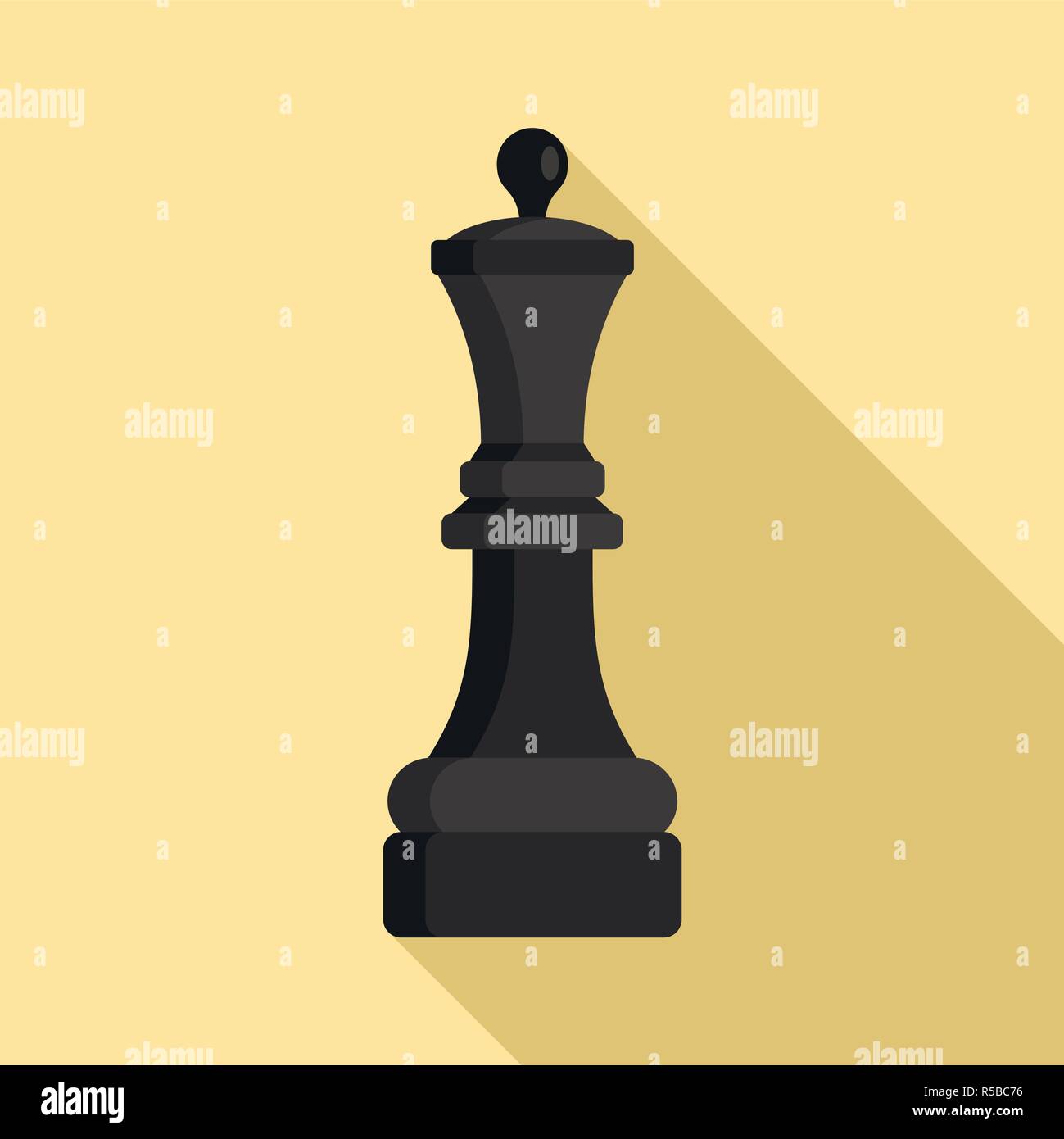 Black chess queen icon. Flat illustration of black chess queen vector ...