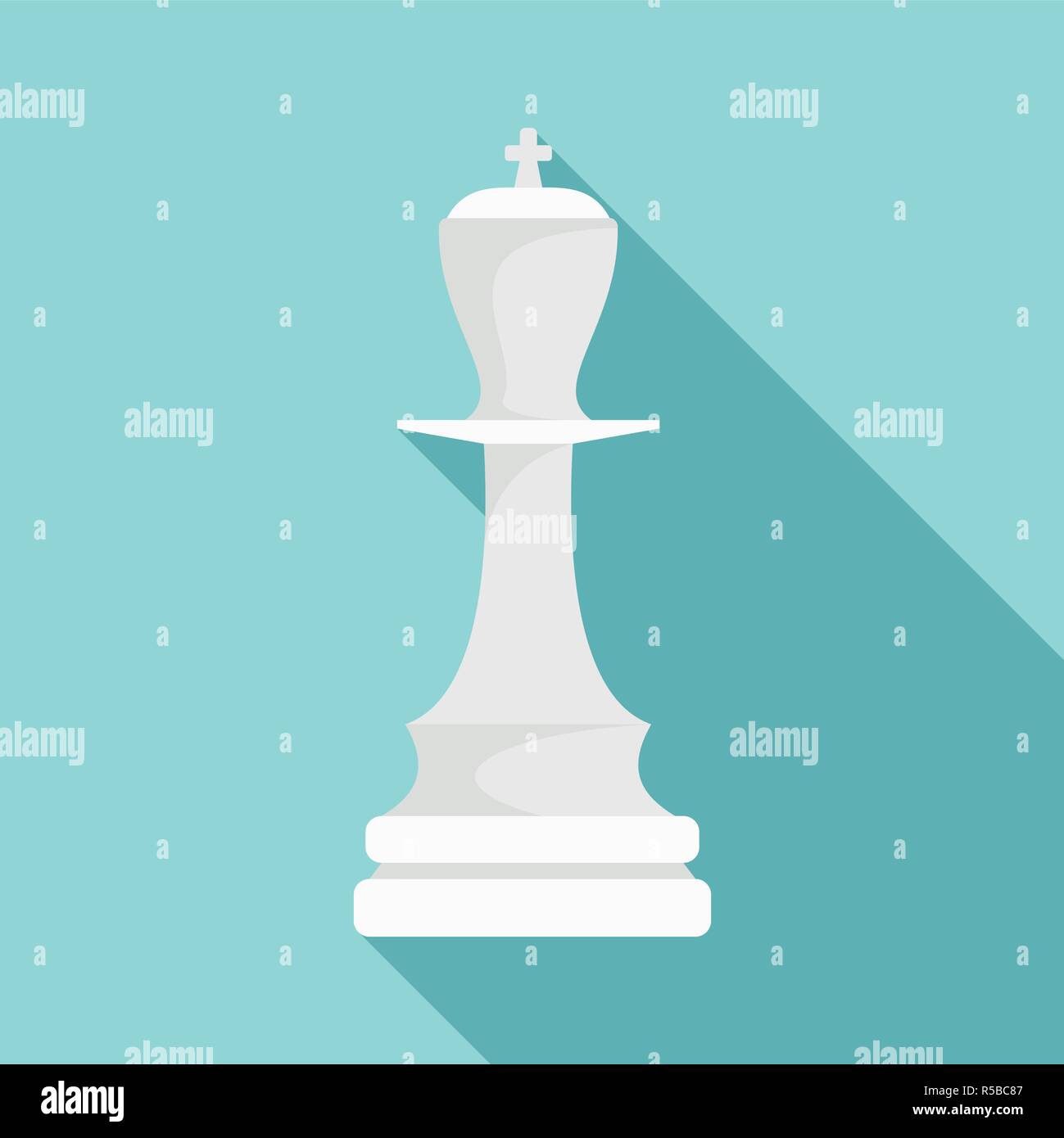 White chess king icon. Flat illustration of white chess king vector ...
