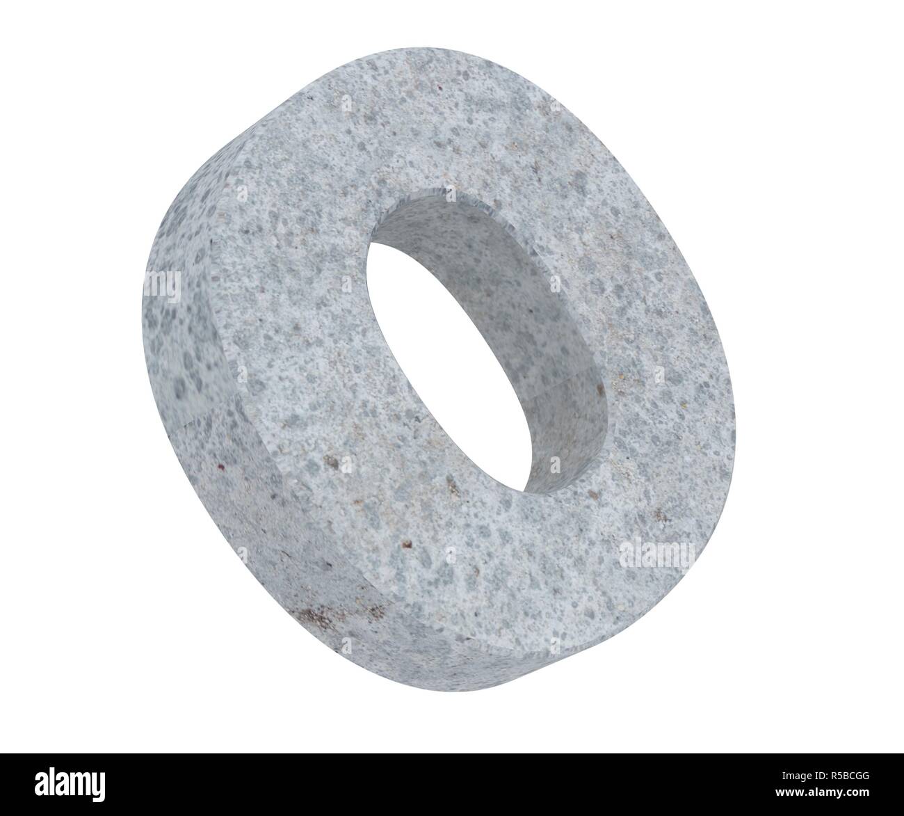 Concrete Capital Letter - O isolated on white background. 3D render ...