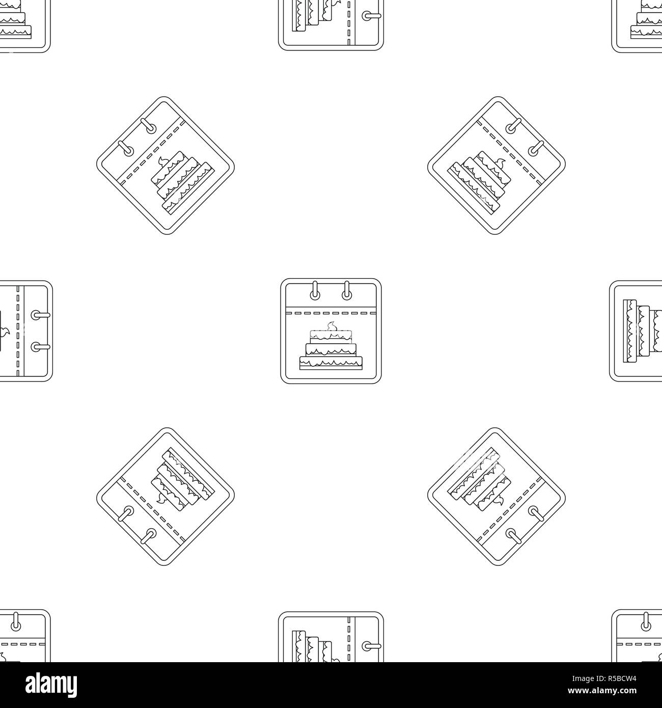 Calendar with cake pattern seamless vector repeat geometric for any web ...
