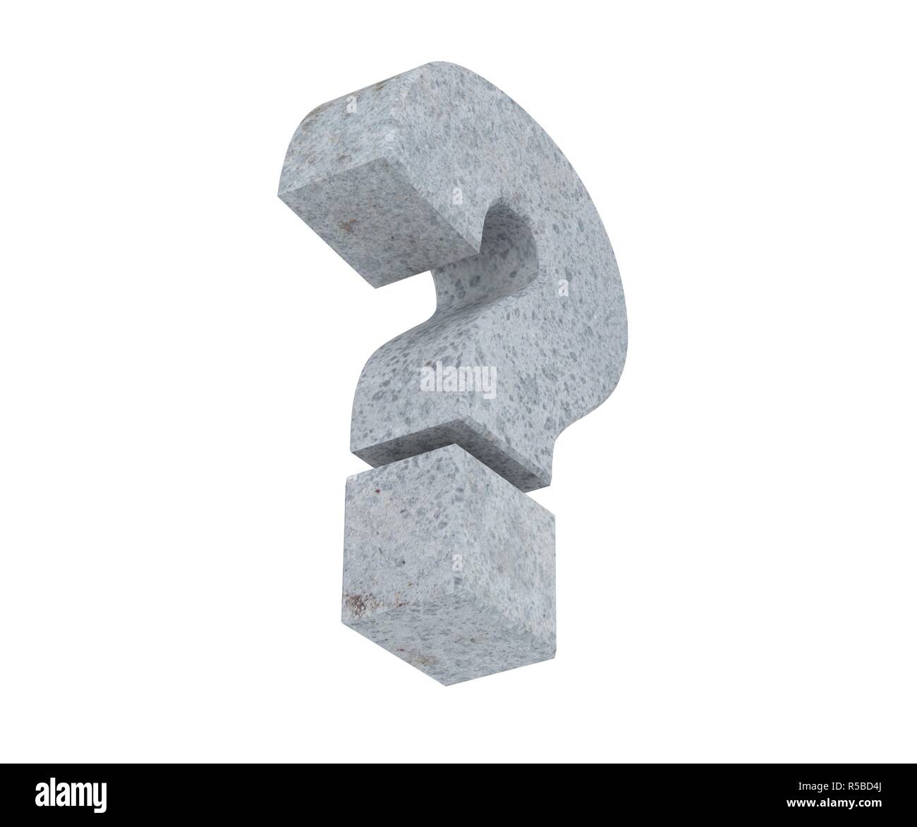 3D rendering concrete symbol - Question mark. 3D render Illustration ...