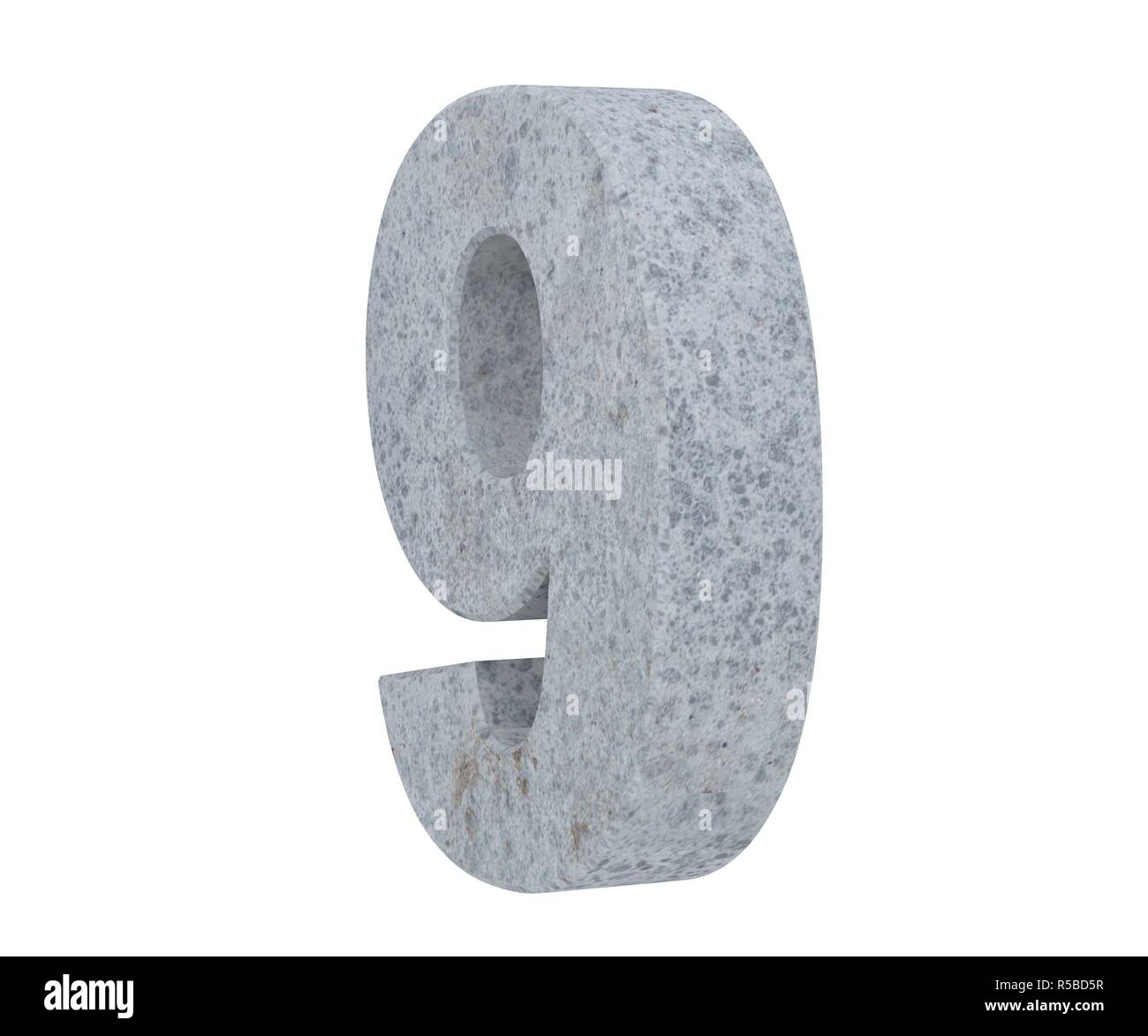 3D rendering concrete number 9 nine. 3D render Illustration Stock Photo ...
