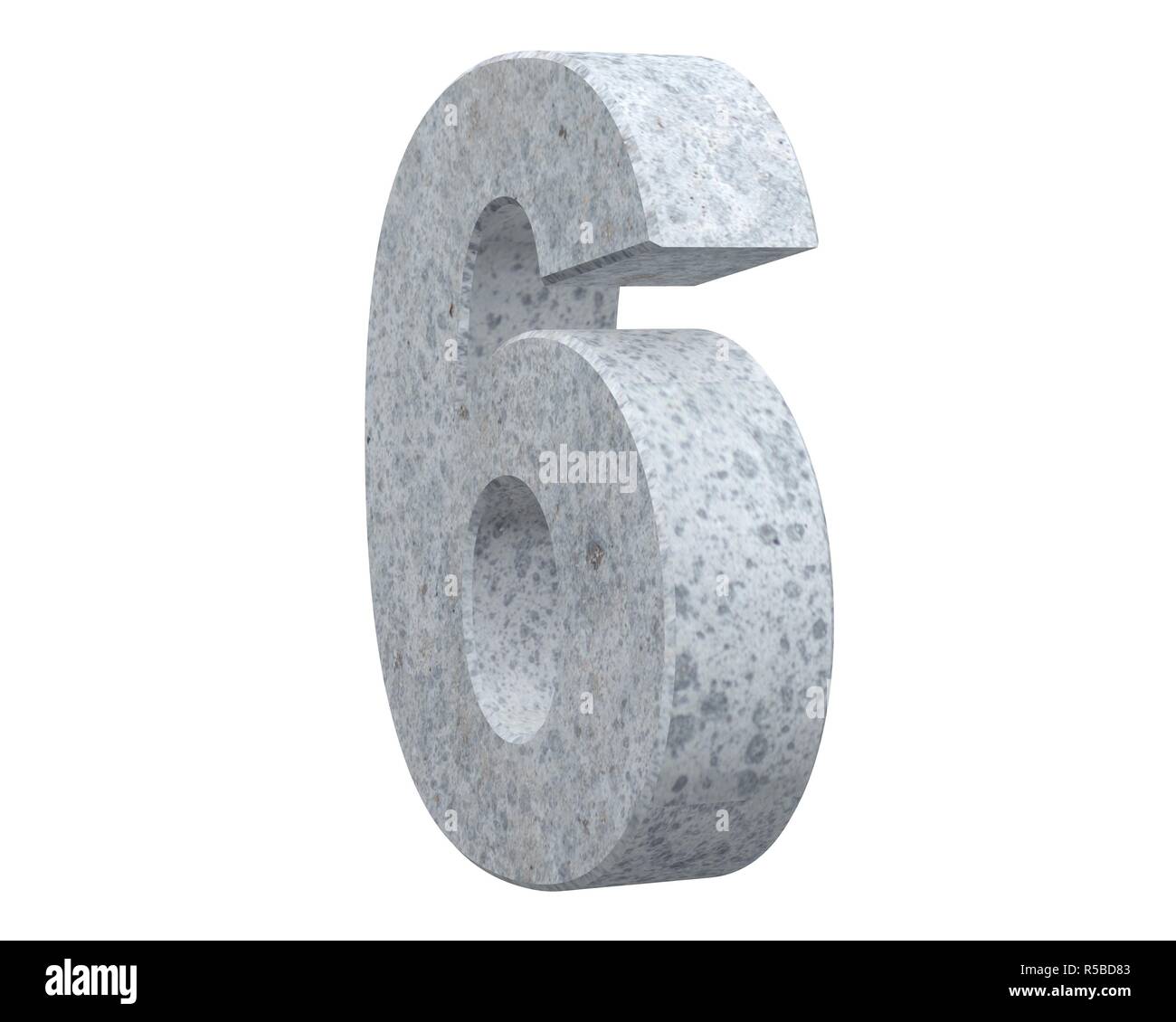 3D rendering concrete number 6 six. 3D render Illustration Stock Photo ...