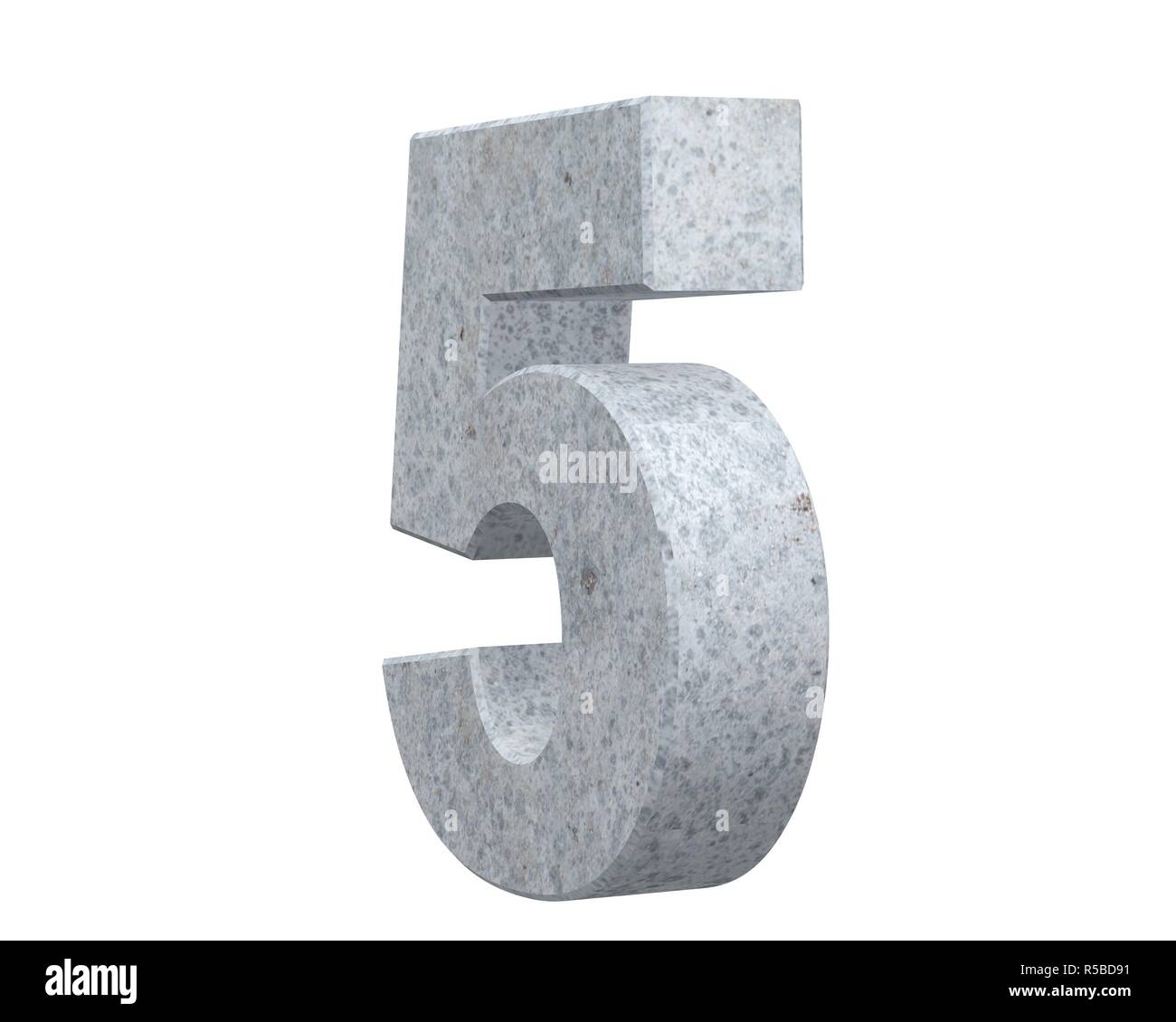 3D rendering concrete number 5 five. 3D render Illustration Stock Photo ...