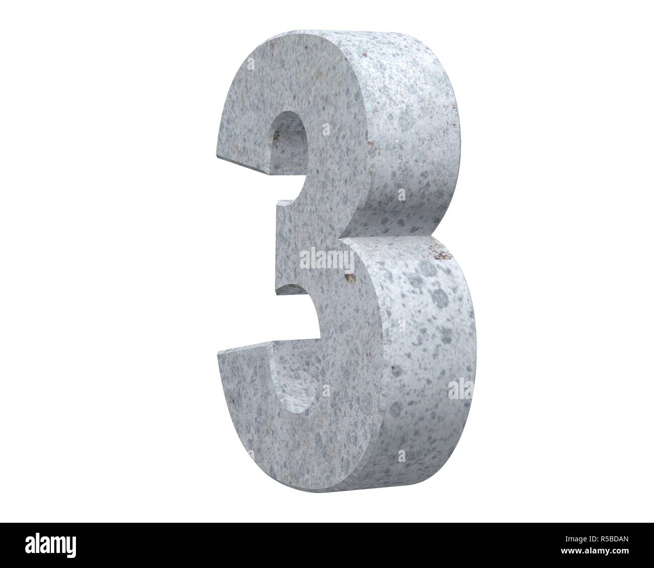 3D rendering concrete number 3 three. 3D render Illustration Stock ...