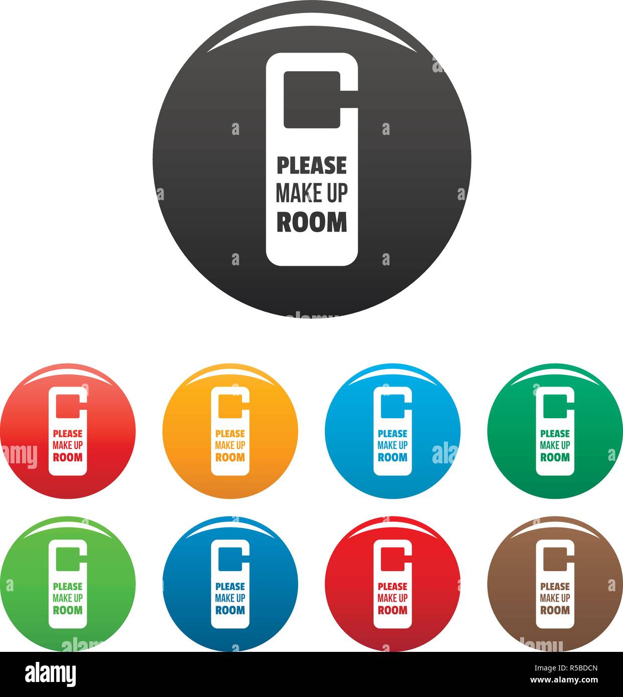 Please make up room hanger icons set 9 color vector isolated on white ...