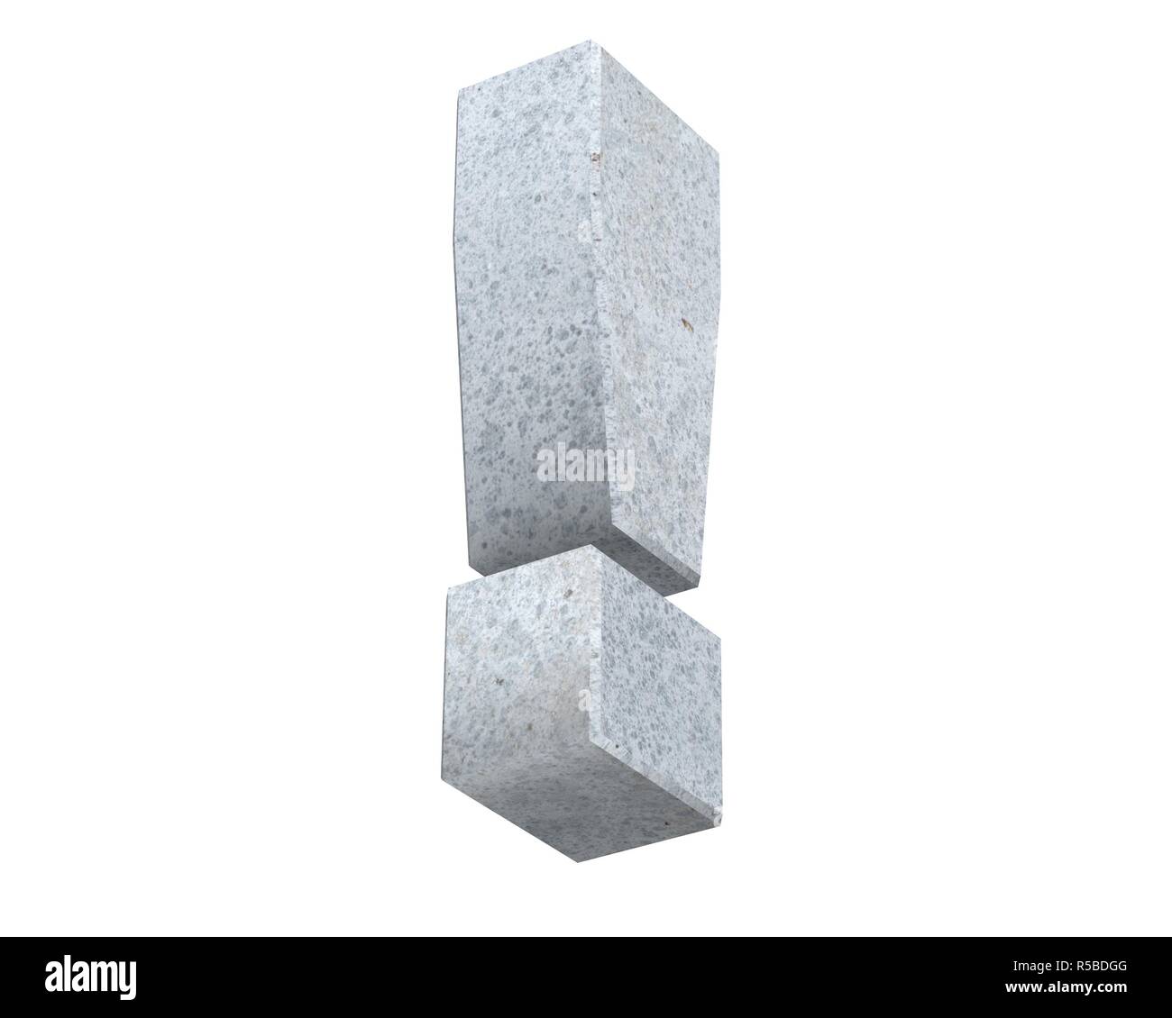 3D rendering concrete symbol - Exclamation mark. 3D render Illustration ...