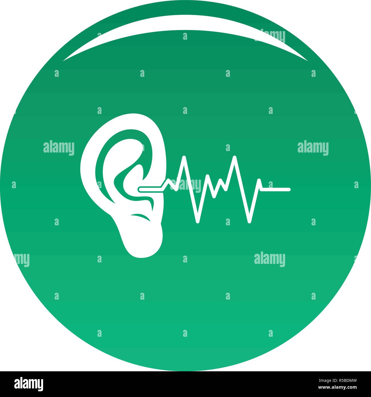 Ear icon. Simple illustration of ear vector icon for any design green ...