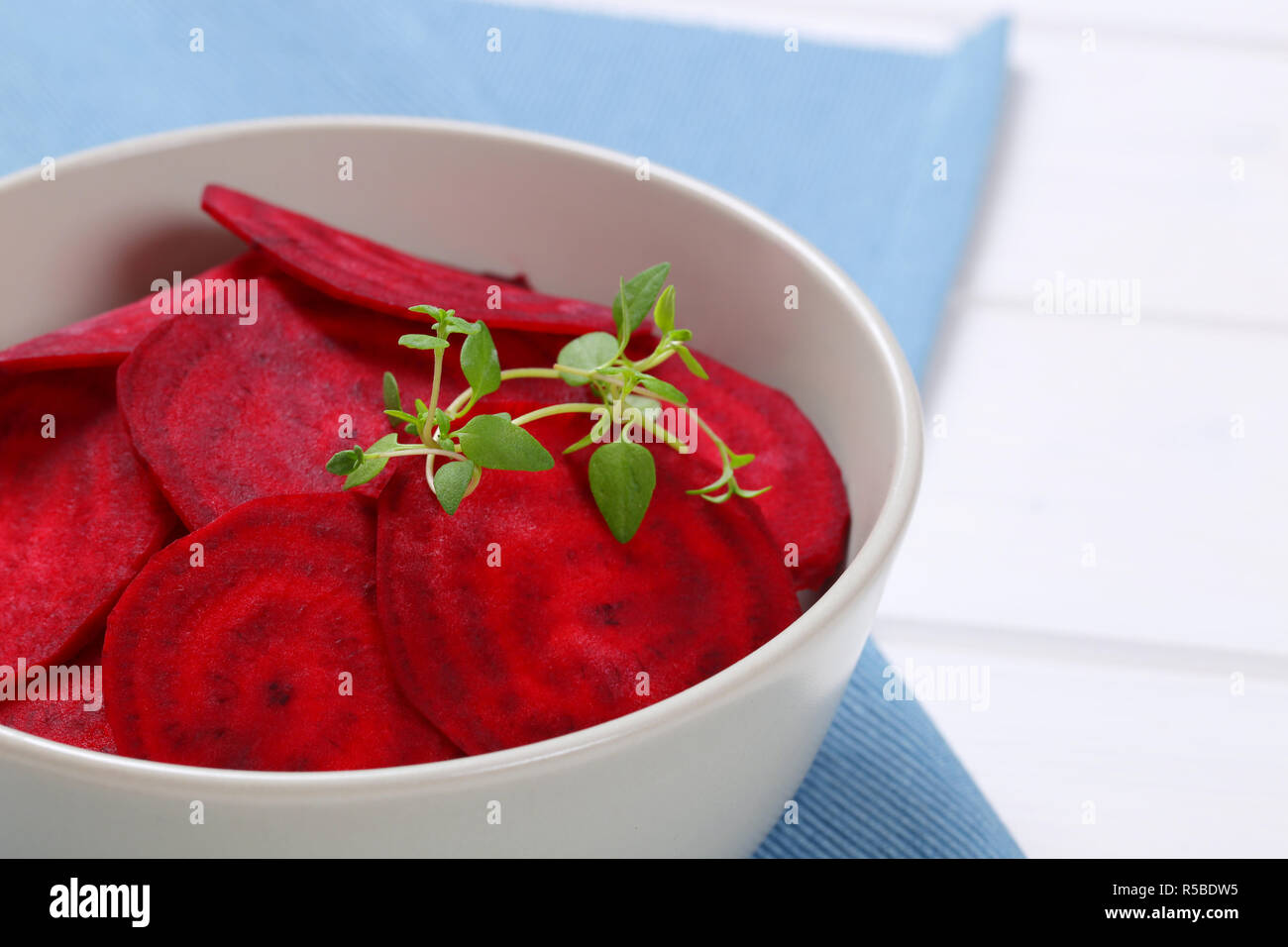 thin slices of beetroot Stock Photo - Alamy