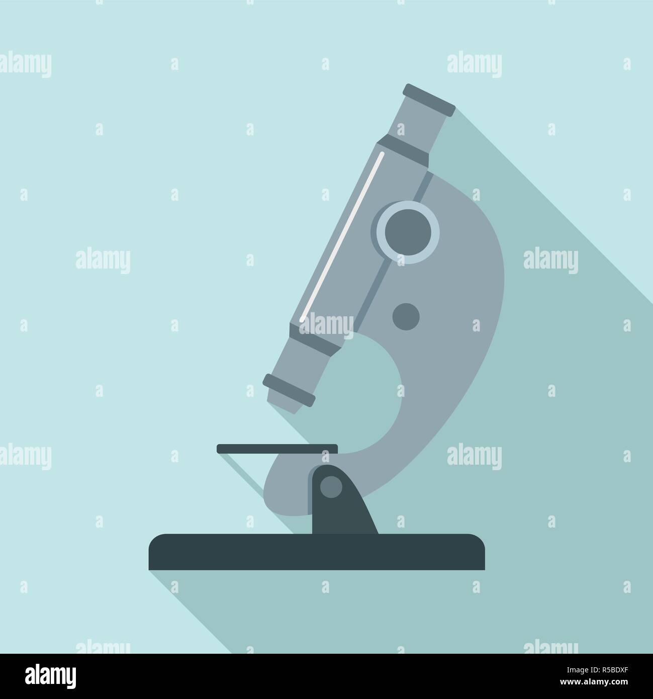 Biology microscope icon. Flat illustration of biology microscope vector ...