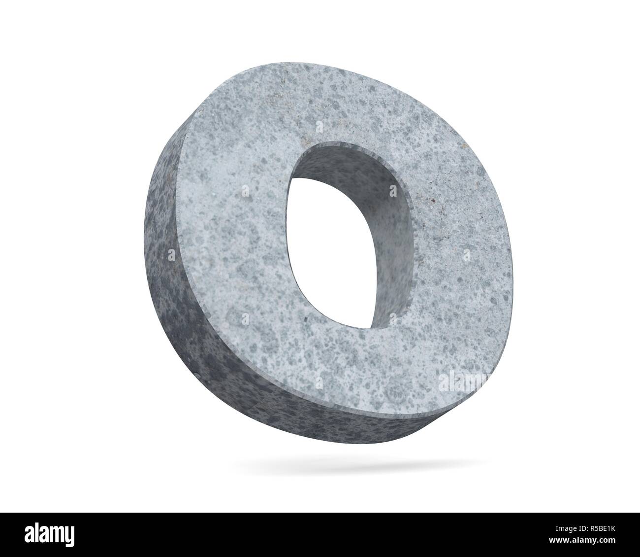 Concrete Capital Letter - O isolated on white background. 3D render ...