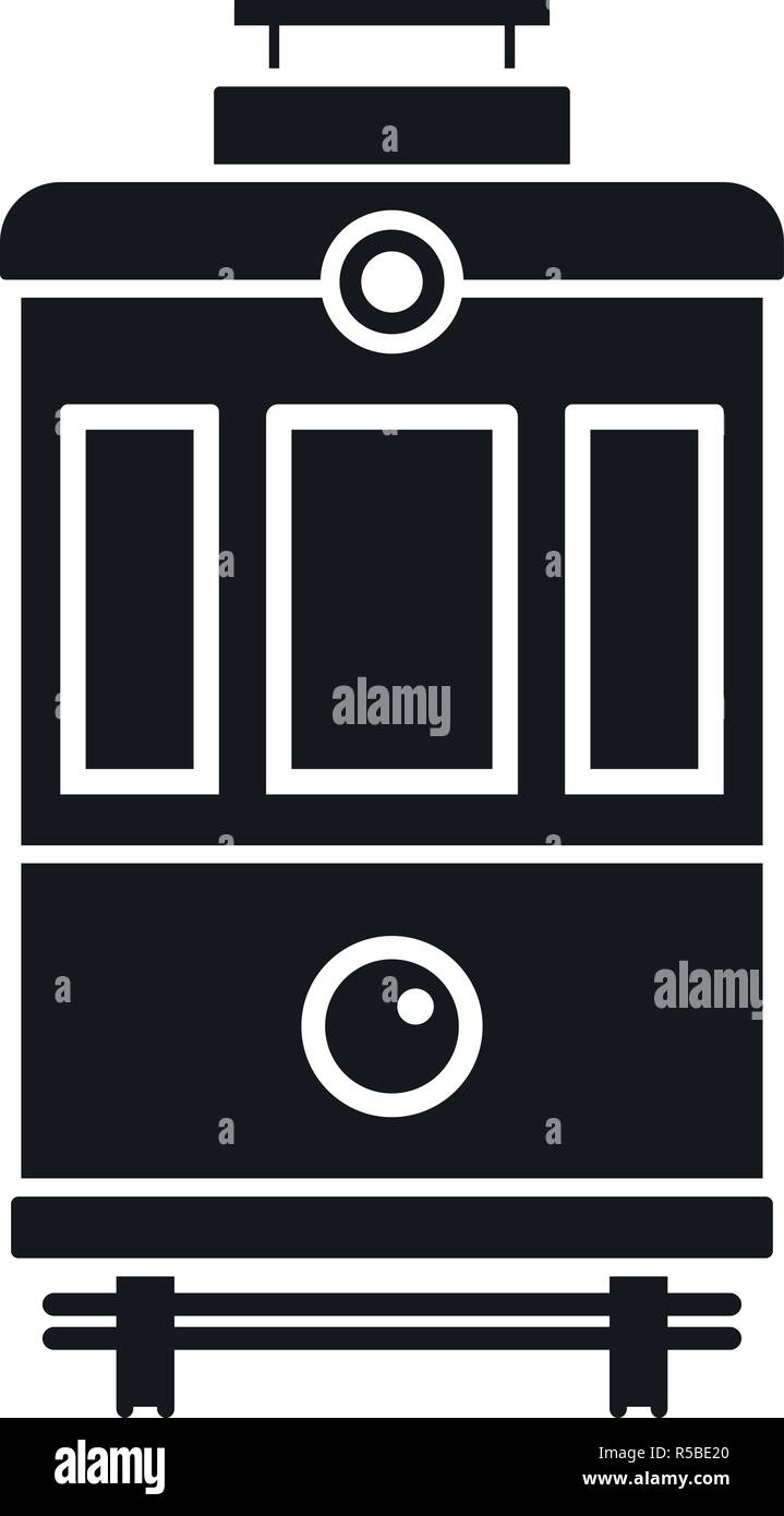 Front view tram icon. Simple illustration of front view tram vector ...