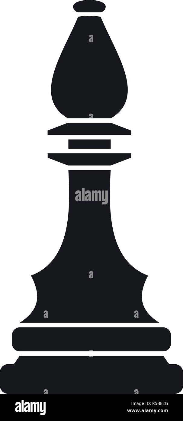 Black bishop icon. Simple illustration of black bishop vector icon for ...