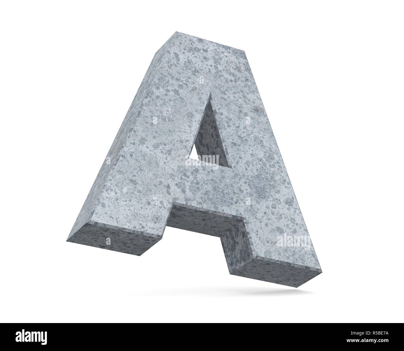 Concrete Capital Letter - A isolated on white background. 3D render ...