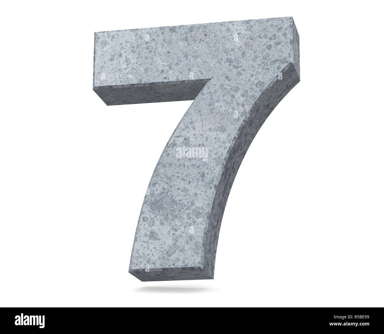3D rendering concrete number 7 seven. 3D render Illustration Stock ...