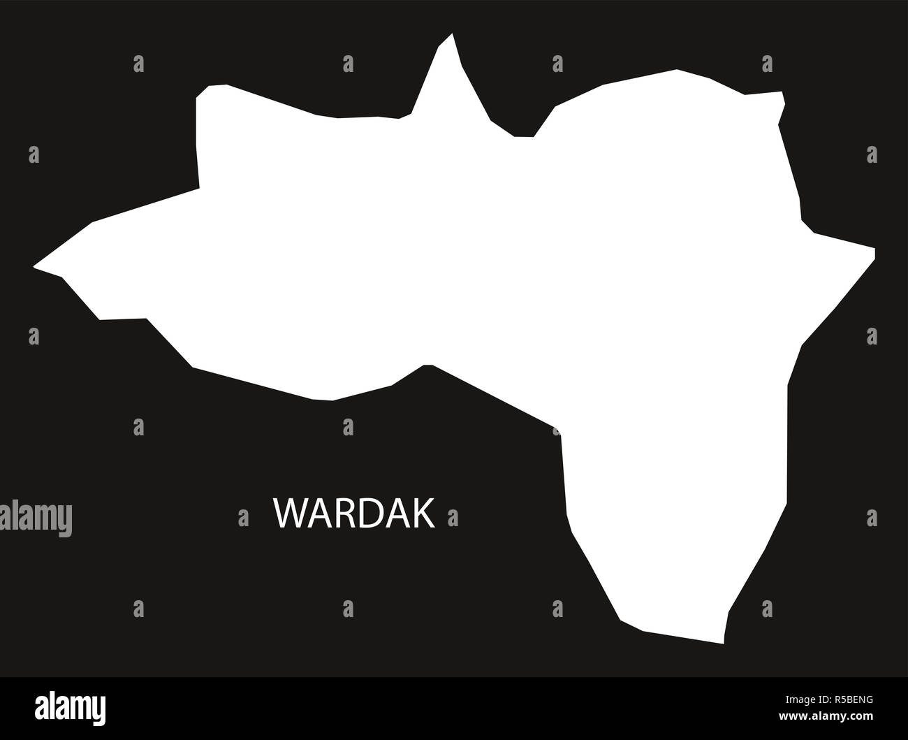 Wardak Afghanistan map black inverted silhouette illustration Stock ...