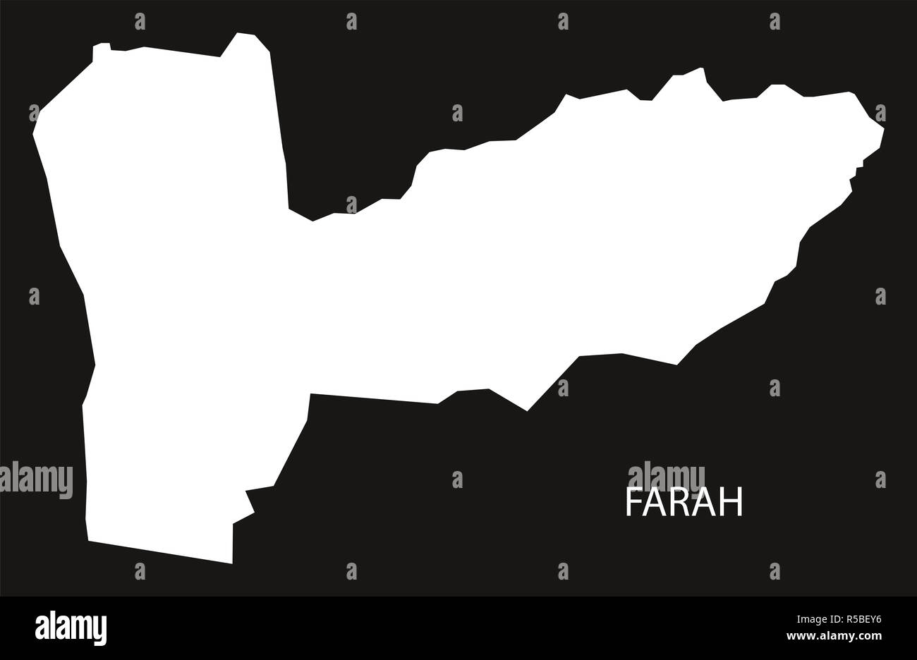 Farah Afghanistan map black inverted silhouette illustration Stock ...