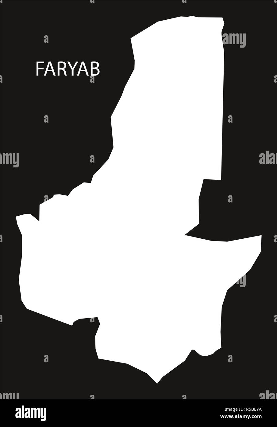 Faryab Afghanistan map black inverted silhouette illustration Stock ...