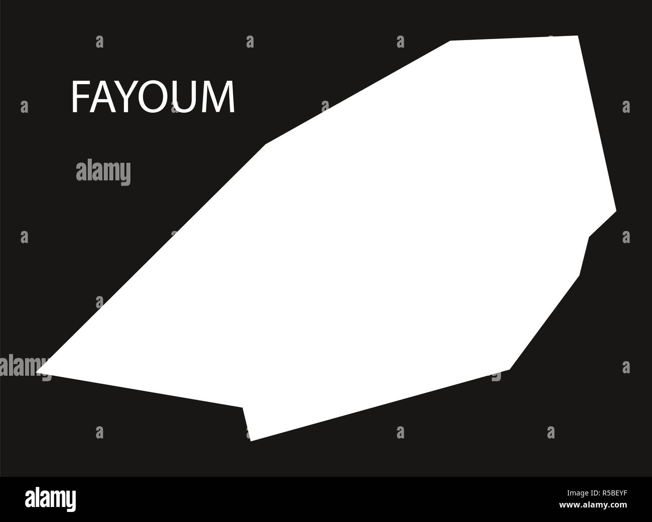 Fayoum Egypt map black inverted silhouette illustration Stock Photo - Alamy