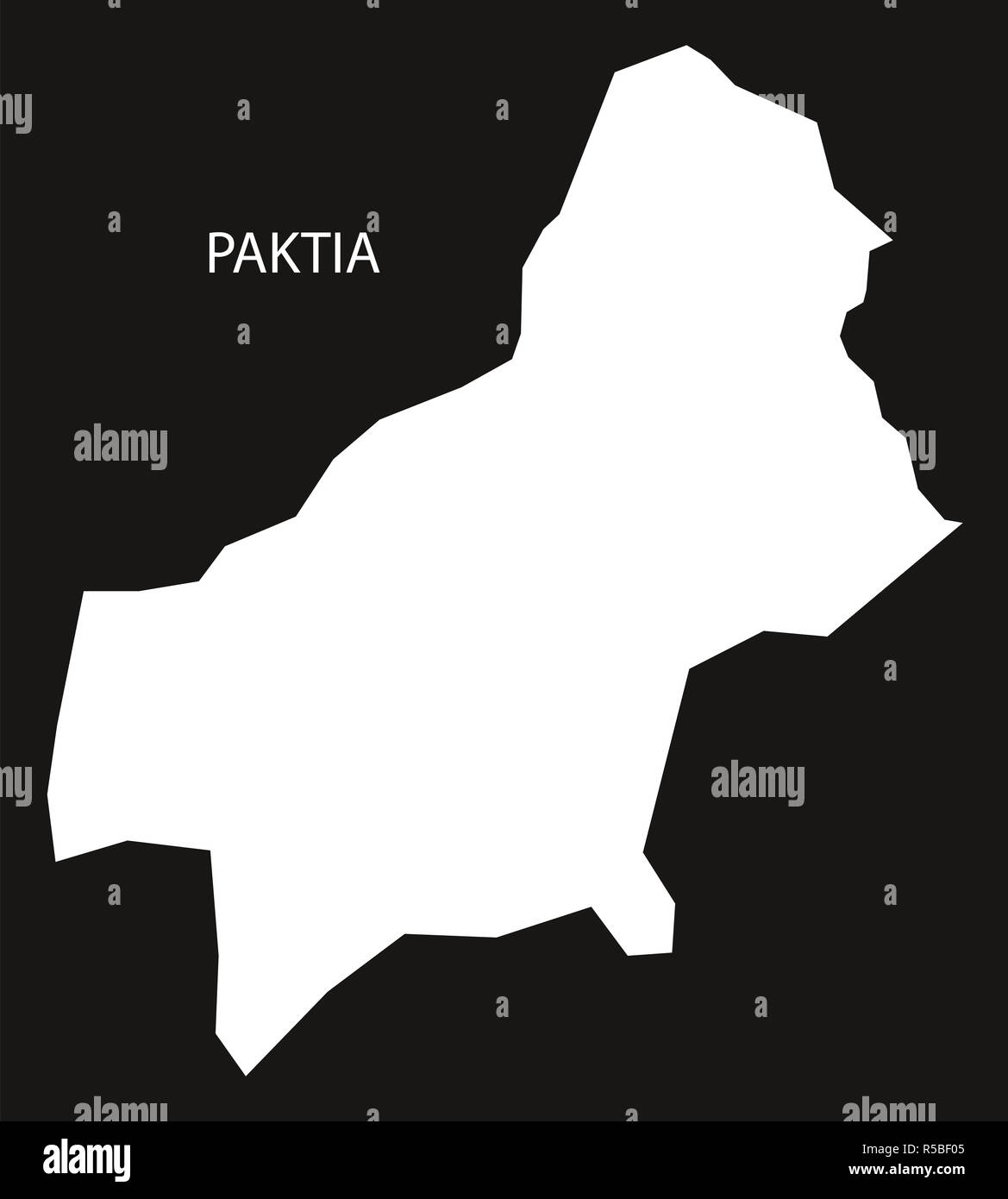 Paktia Afghanistan map black inverted silhouette illustration Stock ...