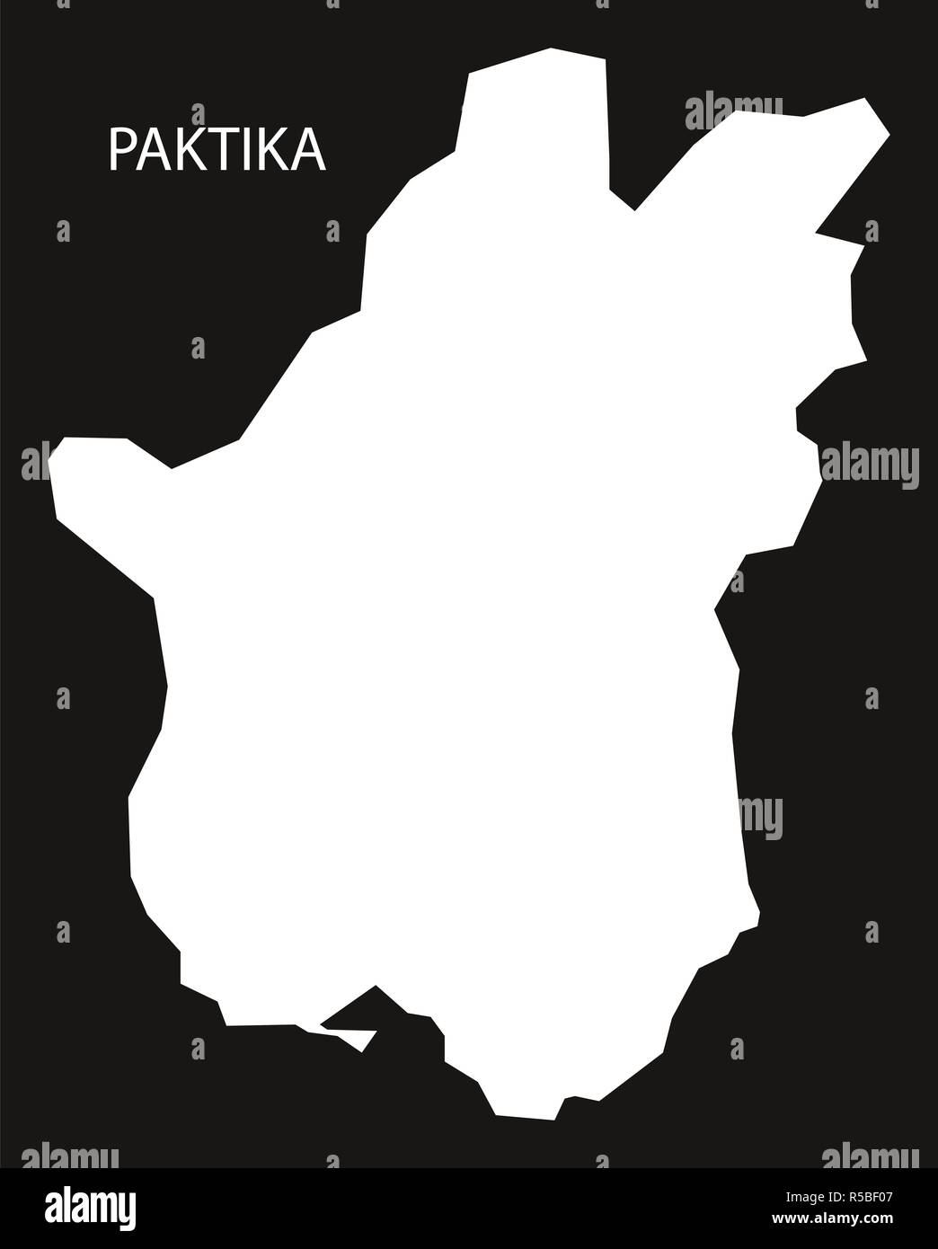 Paktika Afghanistan map black inverted silhouette illustration Stock ...