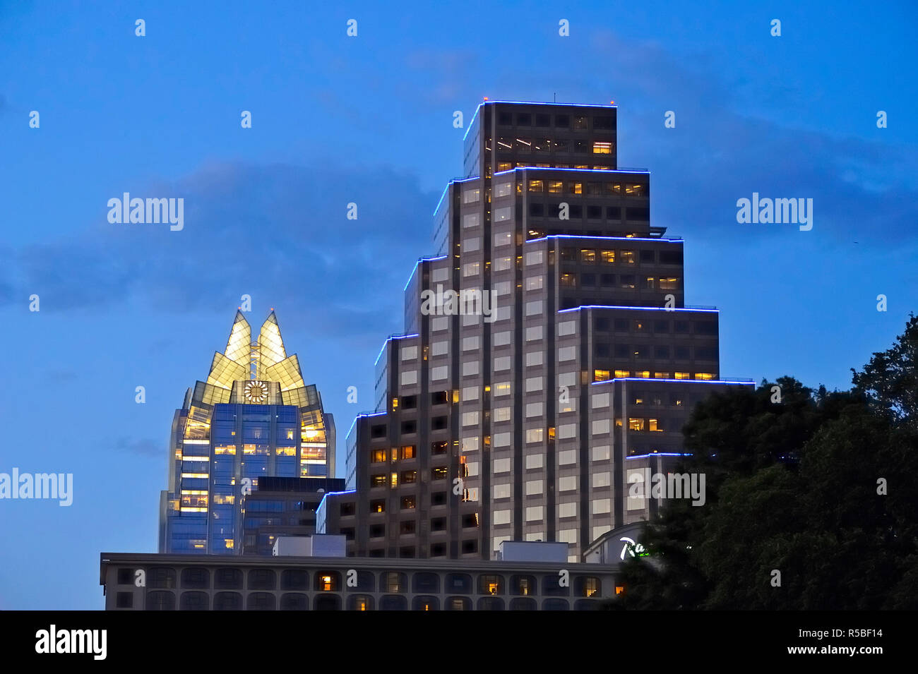 Austin high rise buildings (Frost Building) , Austin, Texas, USA Stock ...