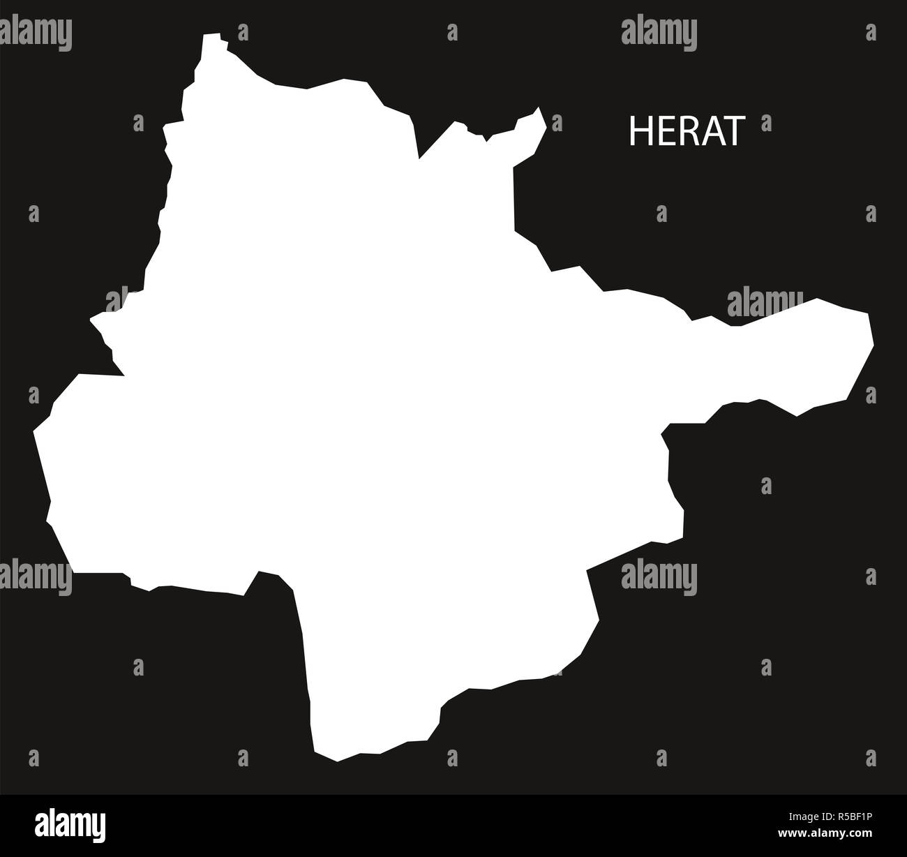Herat Afghanistan map black inverted silhouette illustration Stock ...