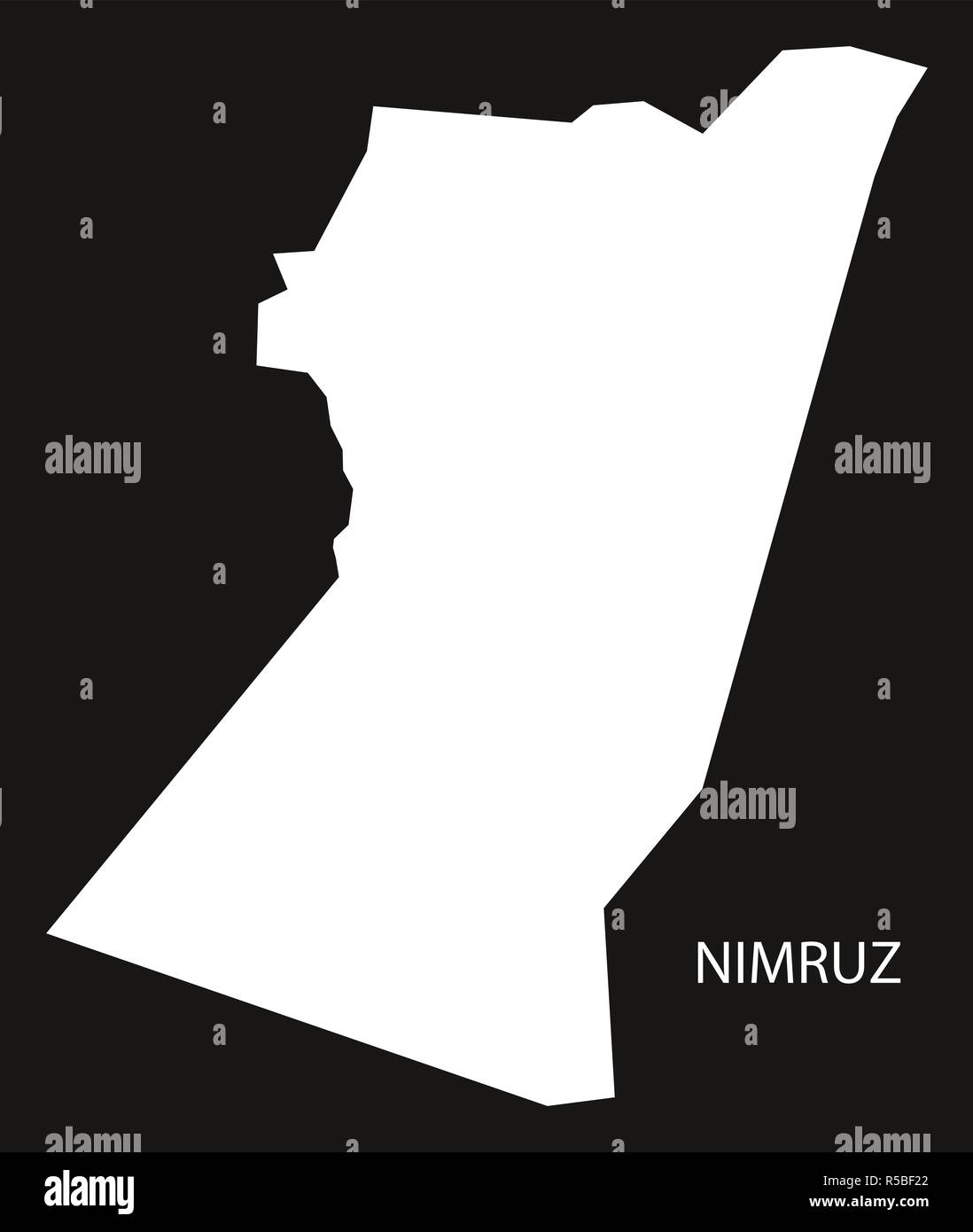 Nimruz Afghanistan map black inverted silhouette illustration Stock ...
