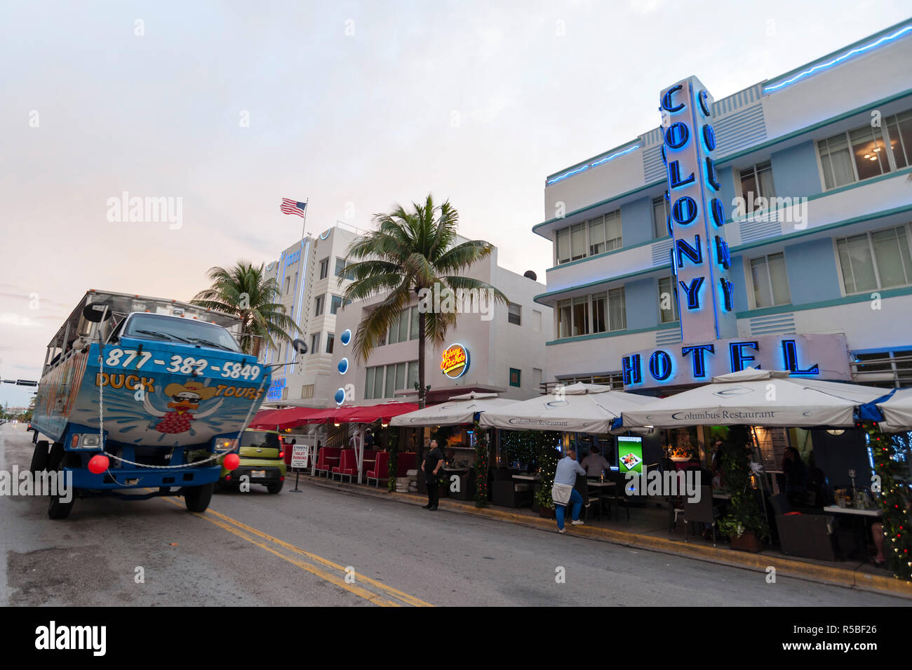 Colony Hotel, Ocean Drive, South Beach, Miami Beach, Florida, USA Stock ...