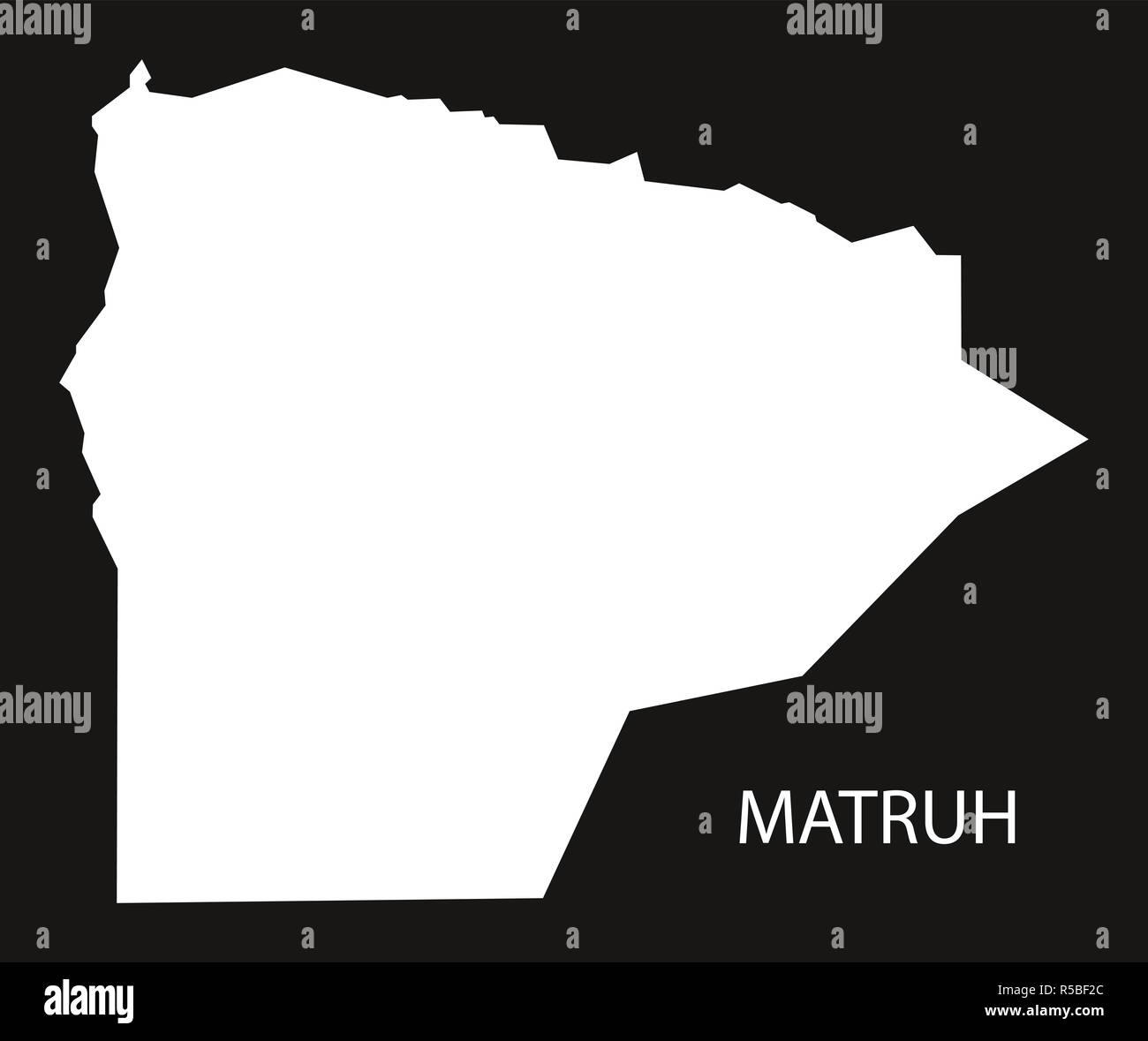 Matruh Egypt map black inverted silhouette illustration Stock Photo - Alamy