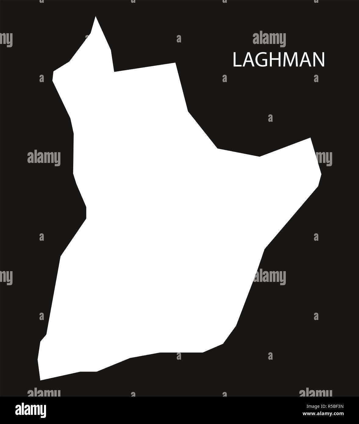 Laghman Afghanistan map black inverted silhouette illustration Stock ...
