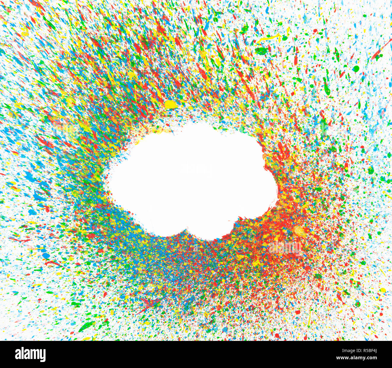Cloud shape over background with colorful splashes Stock Photo - Alamy