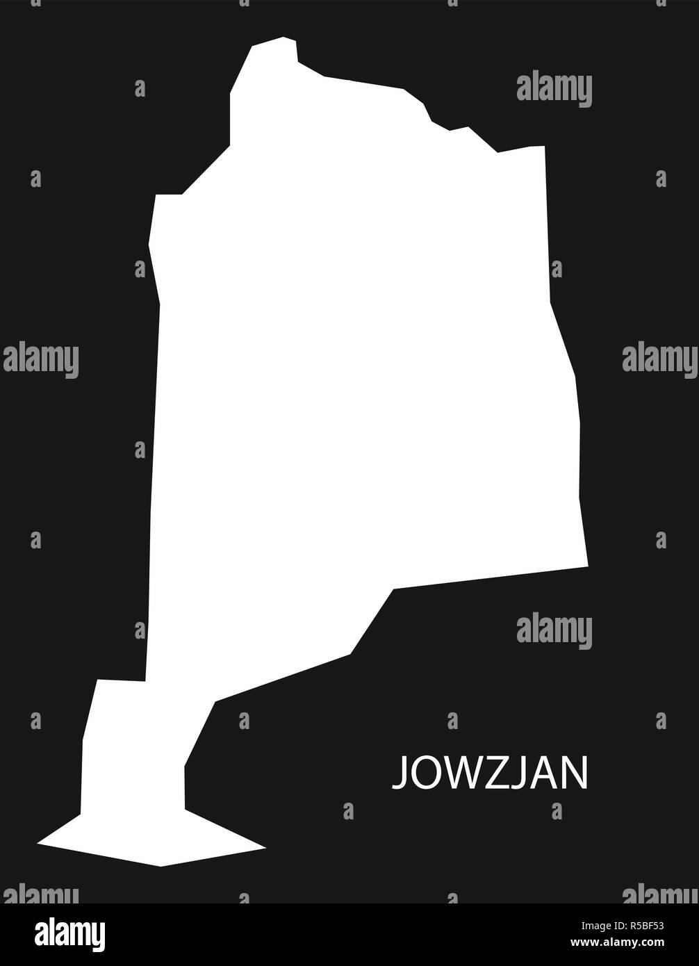 Jowzjan Afghanistan map black inverted silhouette illustration Stock ...