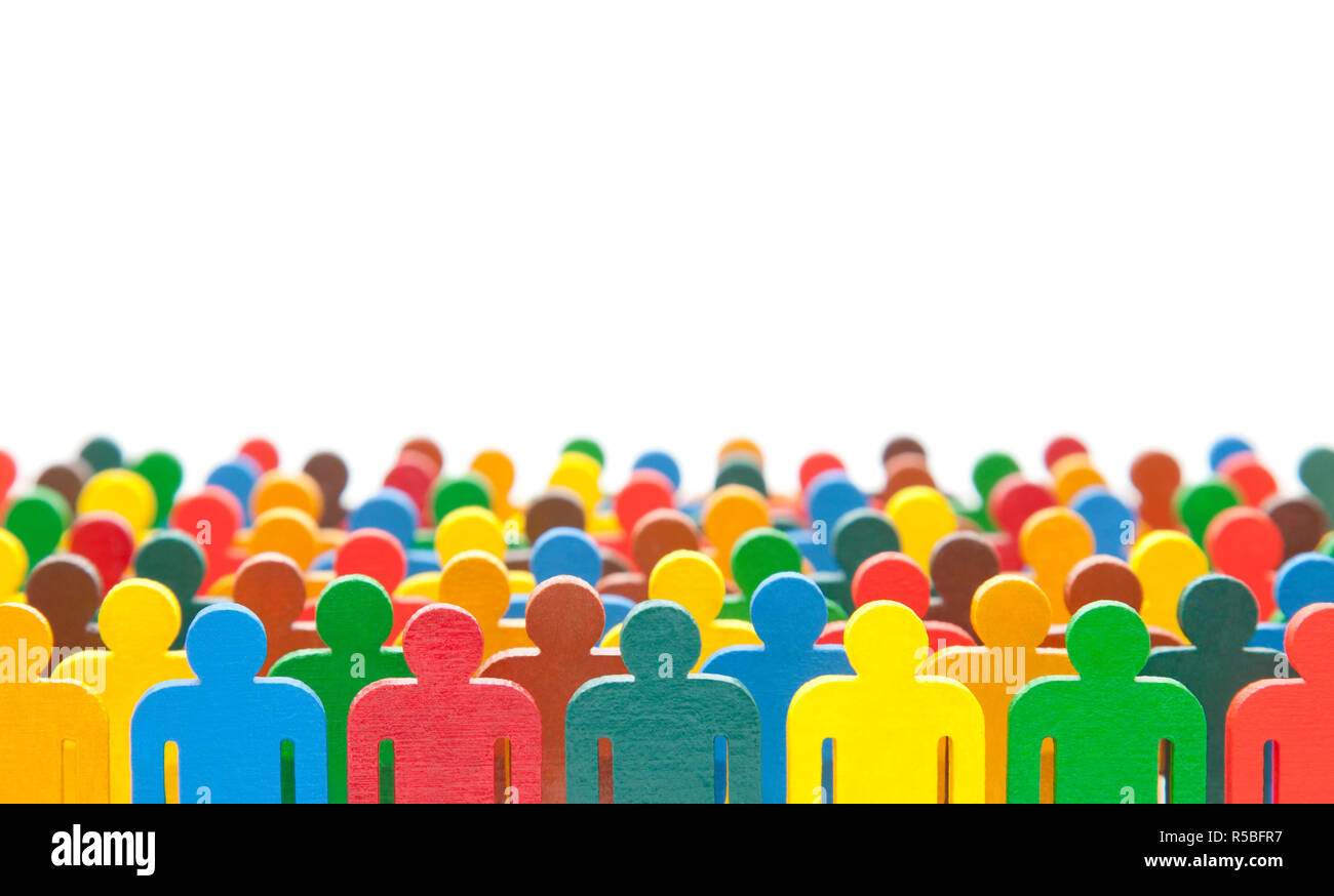 Colorful painted group of people figures Stock Photo - Alamy