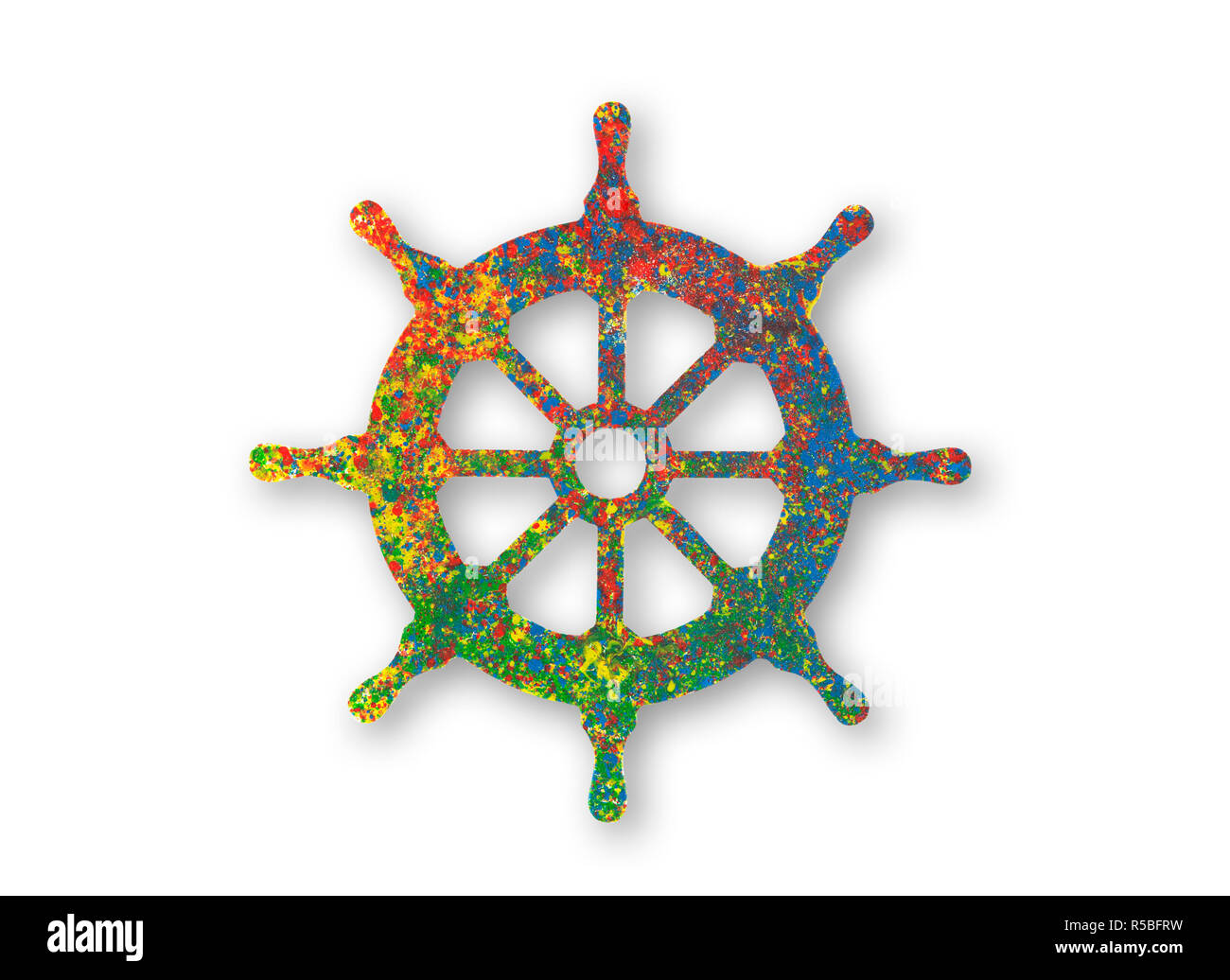Colorful painted rudder symbol Stock Photo - Alamy