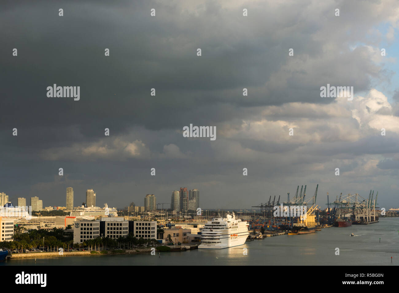 Miami harbor, Downtown, Miami, Florida, USA Stock Photo - Alamy