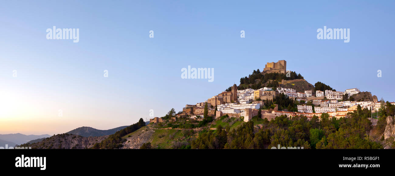 The Mudejar Castle overlooking the mountain village of Segura de la ...
