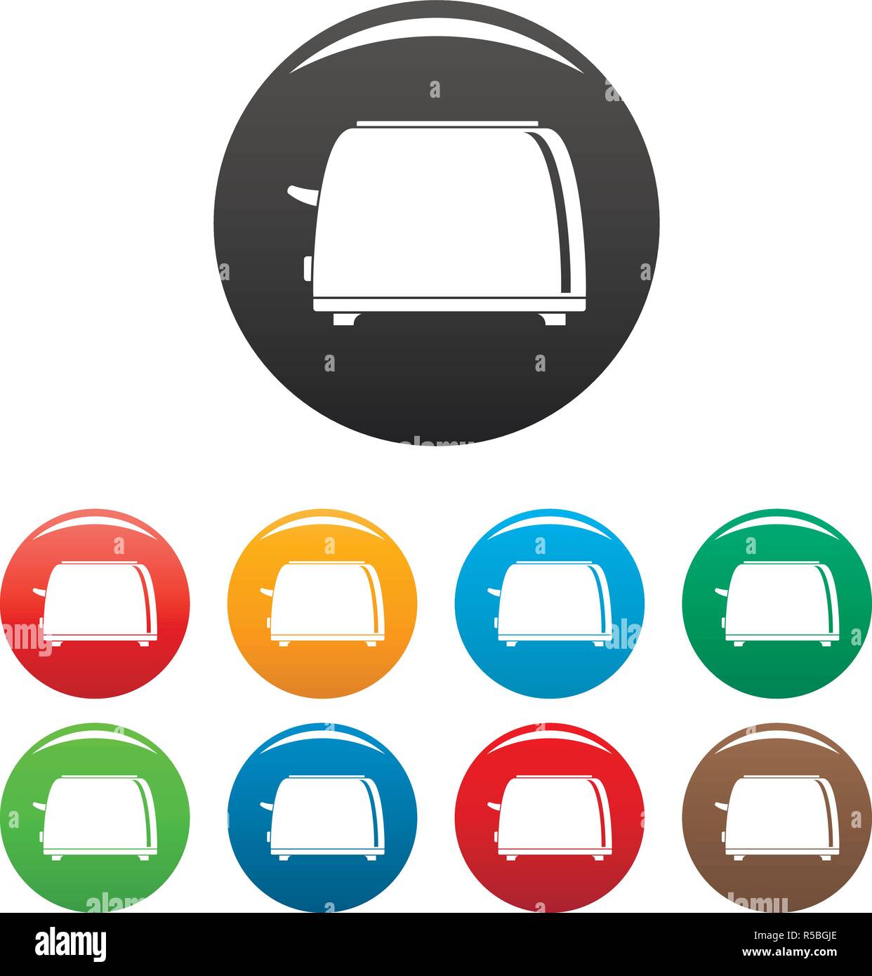 Old toaster icons set 9 color vector isolated on white for any design ...