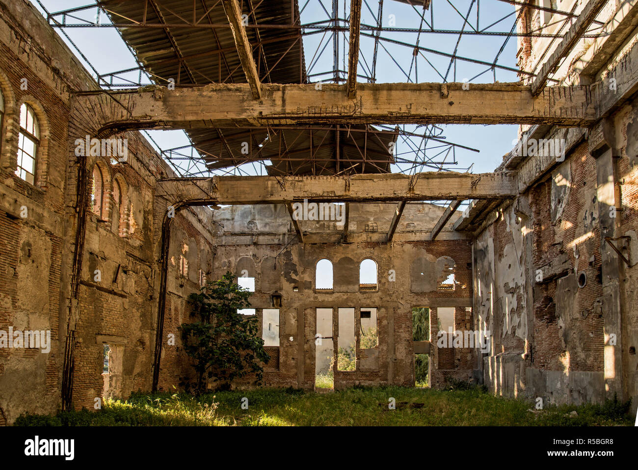 The old and abandoned spirit factory Kronos in Elefsina, Greece Stock ...