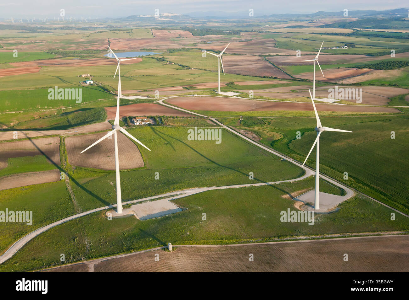 Aerial view of wind turbines, Andalucia, Spain Stock Photo - Alamy