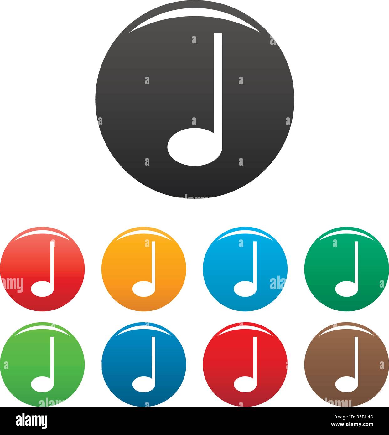Quarter music note icons set 9 color vector isolated on white for any ...