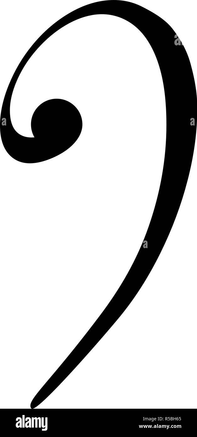 Bass clef symbol vector illustration in black and white Stock Vector ...
